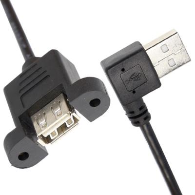 China Screw Locking Male to Female Panel Mount USB Extension Cable for sale