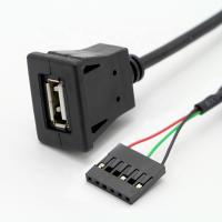 China OEM Snap in USB Socket Panel Mount Cable with Dupont Terminal for sale