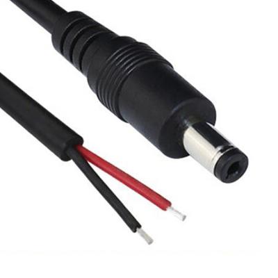 China Custom Male Female Jack 1.35 2.5 2.1x5.5mm DC Cable Bare End Stripped Wire Pigtail Cable for sale