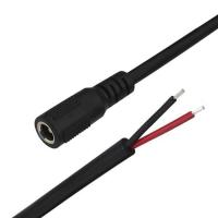 China CUSTOM DC Supply Input Jack 2.1x5.5mm Male Female Socket Barrel Connector to Open DC Pigtail Power Cable for sale