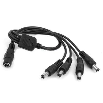 China 1 to 4 ways 1 Female to 4 Male 5.5x2.1 mm DC Power Supply Splitter Cable for CCTV Camera LED for sale