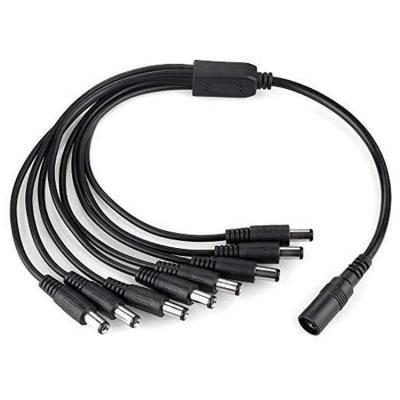 China 1 to 8 ways 1 Female to 8 Male 5.5x2.1 mm DC Power Supply Splitter Cable for CCTV Camera LED Strip for sale