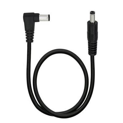 China 90 Degree Right Angle Male to Straight Male 5.5x2.1mm Barrel Jack DC Power Extension Cable for sale