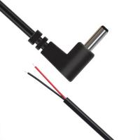 China 90 Degree Right Angle DC Jack 5.5x2.1mm 5.5x2.5mm 1.35x3.5mm to Open Wire End Pigtail Cable for sale