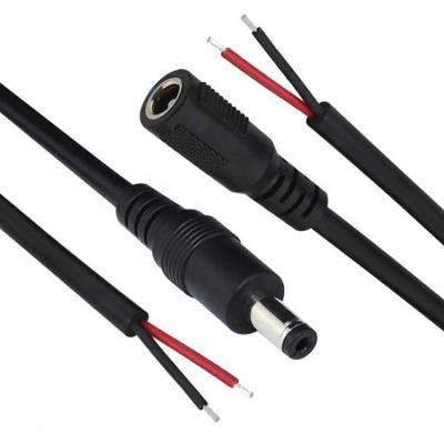 China 12V DC Barrel Jack 5.5x2.1mm 5.5x2.5mm 3.5x1.35mm Male Female Socket to Open Pigtail DC Power Cable for sale