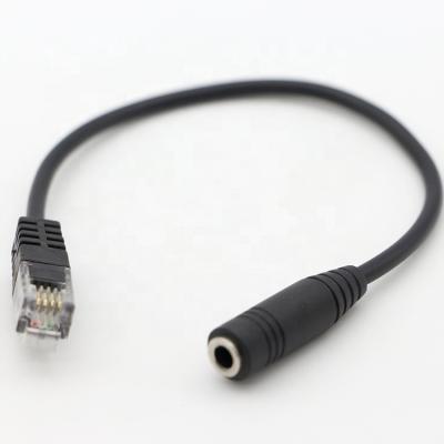 China OEM RJ9 RJ10 to Female 3.5mm CTIA Plug Audio Jack Headset Adapter Cable for Telephone for sale