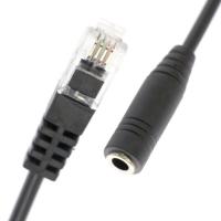 China CUSTOM RJ9 RJ10 to Female 3.5mm Audio Jack Headset Adapter Cable for Office Phone for sale