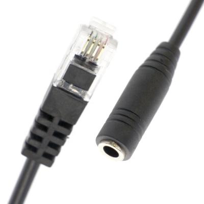 China CUSTOM RJ9 RJ10 to Female 3.5mm Audio Jack Headset Adapter Cable for Office Phone for sale