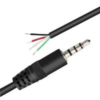 China Custom 4 Poles TRRS 3.5mm Stereo Audio Jack to Stripped Pigtail Tinned Bare Wire End Cable for sale