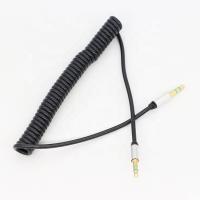 China Coiled Spiral Spring Male to Male 3.5mm Jack Auxiliar Aux Audio Cable for sale