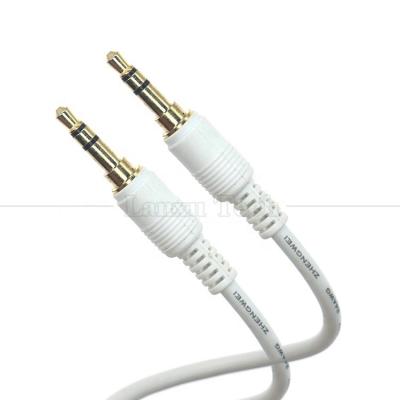 China High Quality Gold Silver Plated Male to Male 3.5mm TRS 3 Poles Stereo Jack Audio Extension Cable for sale
