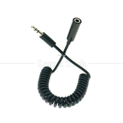 China Spring Sprial Coiled Male to Female 3.5mm Jack Aux Stereo Audio Extension Cable for Speaker Headphone for sale