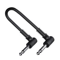 China Custom 15cm 90 Degree Angle 1/4 TS Jack Electric Instrument Guitar Patch Cable for sale
