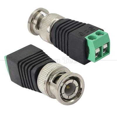 China 2 Pin Solderless Screw Terminal BNC Male Female Connector Power Adapter for CCTV Camera for sale