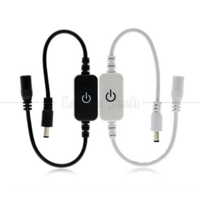 China 12v 24v Touch Controller Male to Female DC 5.5x2.1mm on off Dimmer Switch for LED Strip Lights for sale