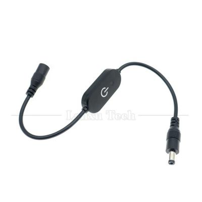 China 12V Male to Female 5.5x2.1 Barrel Jack DC Power Led Dimmer Switch Cable for Led Light for sale
