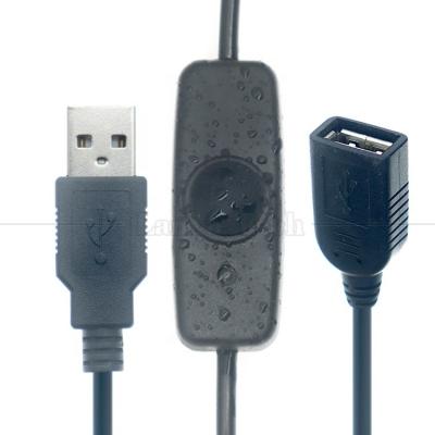 China Waterproof Cover Indicator Light Male to Female USB Power ON OFF Charging Switch Cable for Led Lamp Strip for sale