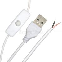 China High Quality 5V USB to Open Tinned Wires ON OFF 501 Push Switch Button Power Extension Cable for Christmas Led Light Strip Lamp for sale