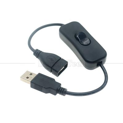 China High Quality Male to Female USB Power ON OFF Switch Extension Charger Cable for Led Strip Lamp for sale