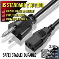 China 1m 2m 3m 5m 10m Universal 3 Prong NEMA 5-15P to IEC C13 AC Power Cord for PC Monitor Printer TV Desktop for sale