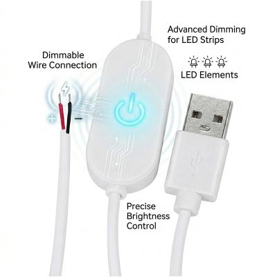China 5V USB Switch Stepless Dimmer Cable For Led Strip Lamp for sale