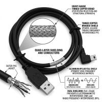 China 90 Degree Angle Left Right Up Down L Shape Data Charger Mini B USB Cable for Camera GPS for sale