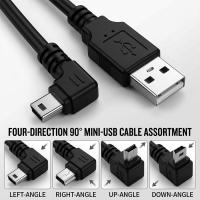 China 90 Degree Angle Left Right Up Down L Shape Data Charger Mini B USB Cable for Camera GPS for sale