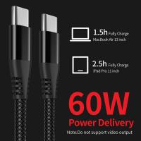 China Braided Elbow 90 Degree Angle 60W 3A Type C To Type C PD Charging Data Charger Cable for Mobile Phone Monitor iPhone 15 16 for sale