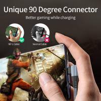 China Braided Elbow 90 Degree Angle 60W 3A Type C To Type C PD Charging Data Charger Cable for Mobile Phone Monitor iPhone 15 16 for sale