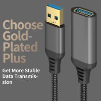 China 1M 2M 3M 5M Braided Male to Female USB 3.0 Extension Cable  Cord for  Camera Hard Drive for sale