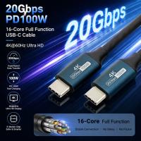 China USB 3.2 Gen 2 Type C To Type C Cable 100W PD Fast Charging E-Marker Chip Full Function Data Sync Cable Dual Head USB C Cable for sale