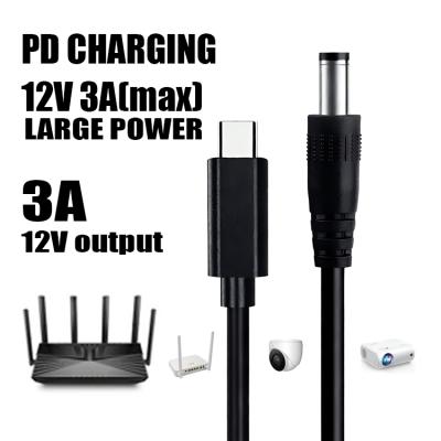 China 5V 9V 12V 15V 20V 3A PD Trigger USB Type C To DC 5.5x2.1mm 5.5x2.5mm Power Jack Charger Cable For Wifi Router Modem Projector Camera Laptop for sale