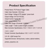 China 5V 9V 12V 15V 20V 3A PD Trigger USB Type C To DC 5.5x2.1mm 5.5x2.5mm Power Jack Charger Cable For Wifi Router Modem Projector Camera Laptop for sale