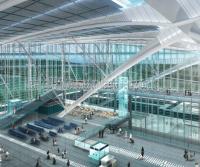 China UV Resistant Prefabricated Steel Structures Large Span Prefab Bus / Train Station for sale
