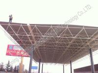 China Gas Station Light Steel Roof Trusses with Steel Space Frame Canopy for sale