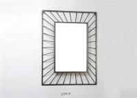 China Large Rectangle Black Framed Metal Wall Art Mirror for sale