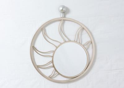 China Colored Circular Rose Gold Sun Mirror Wall Decor for sale