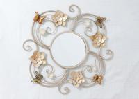 China Girl'S Room Butterflies And Florals Metal Wall Art Mirror for sale