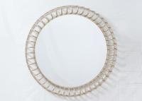 China Round Modern Wrought Handicraft Metal Wall Art Mirror for sale