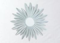 China Living Room Ginkgo Leaves Sunburst Metal Wall Art Mirror for sale