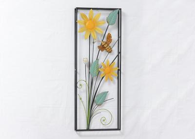 China Hotel Black Frame Flowers Classical Metal Wall Art Decor for sale