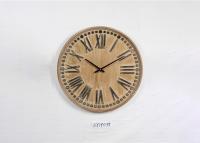 China ZY19039 12 Hours Carved Round Wooden Clocks Wall Art Clock for sale