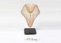 China Table Lamp Shape Iron Silver Gold Pillar Candle Holder for sale