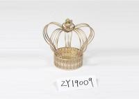 China Metal Crown Shape Iron Pedestal Pillar Candle Holder for sale