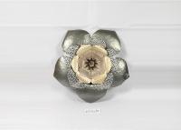China Porch Patio Large Gold Floral Layered Metal Wall Art Decor for sale
