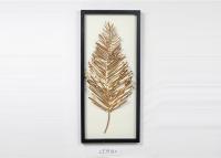 China Metal Leaves Design With Black Rectangle Wooden Frame Wall Art Decoration For Home Gallery Hotel for sale