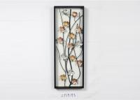 China Wooden Framed Metal Floral Design Wall Art Decoration For Home Gallery Hotel for sale