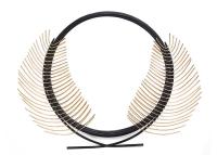 China Round Home Classical Metal Black Gold Leaf Wall Mirror for sale