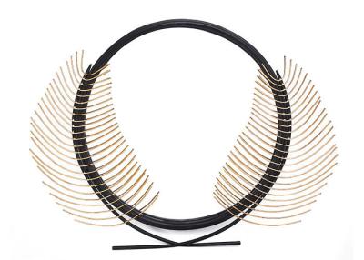 China Round Home Classical Metal Black Gold Leaf Wall Mirror for sale