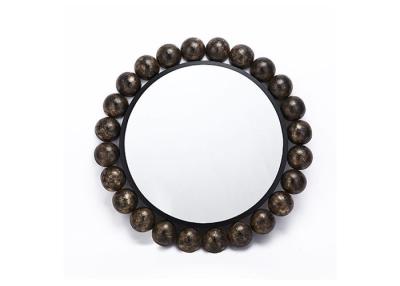 China Round Bronze Sunflower Mirrored Metal Wall Art  For Outdoor Indoor for sale